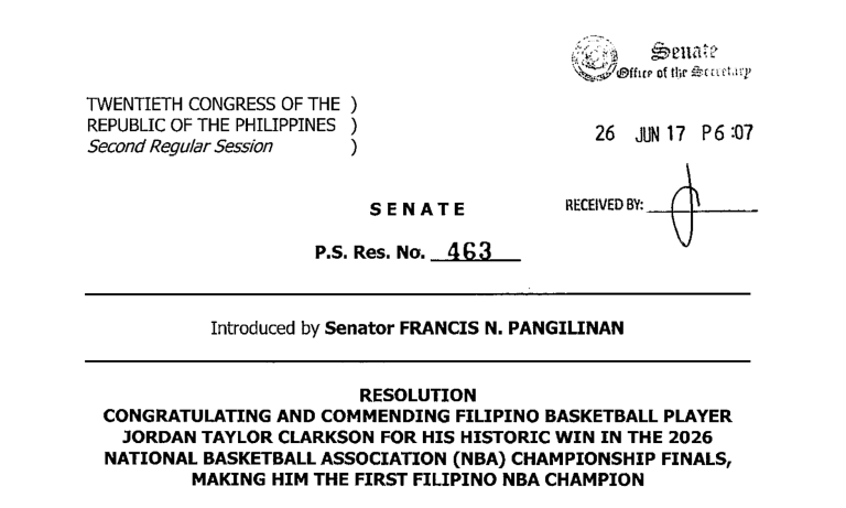 KIKO’S PROPOSED RESOLUTION HONORS NBA CHAMP JORDAN CLARKSON - Official ...